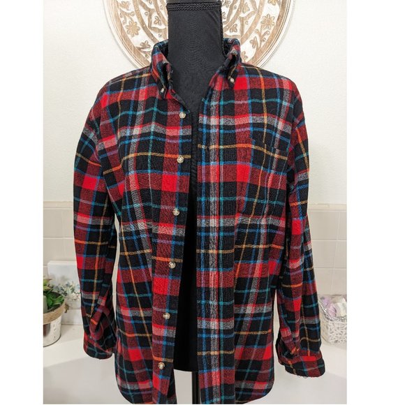 Pendleton | Shirts | Vintage Pendleton Redblack Plaid Flannel Shirt ...